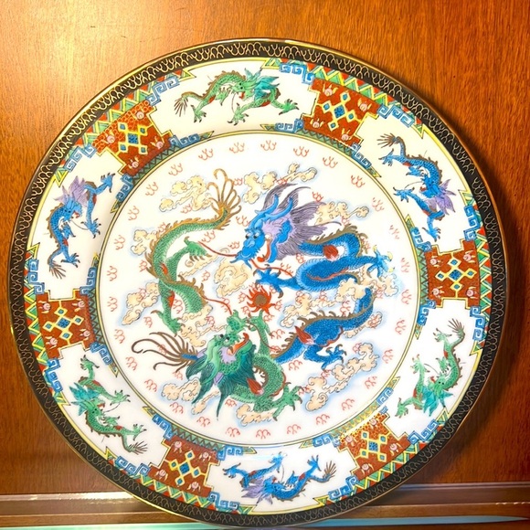 Handpainted Porcelain Plate | Art | Antique Chinese Imperial Five Toed ...